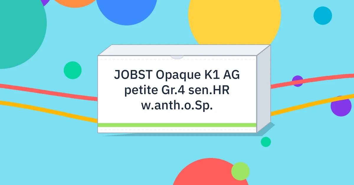 Symbolbild: Packung mit der Aufschrift JOBST Opaque K1 AG petite Gr.4 sen.HR w.anth.o.Sp. (PZN 16268495) – Verfügbarkeit und Bezug in Apotheken in Frankfurt am Main