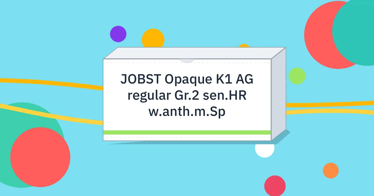 Symbolbild: Packung mit der Aufschrift JOBST Opaque K1 AG regular Gr.2 sen.HR w.anth.m.Sp (PZN 16265002) – Verfügbarkeit und Bezug in Apotheken in Frankfurt am Main