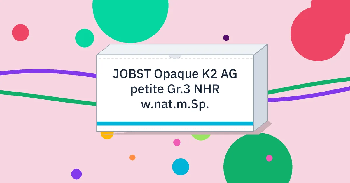 Symbolbild: Packung mit der Aufschrift JOBST Opaque K2 AG petite Gr.3 NHR w.nat.m.Sp. (PZN 11256145) – Verfügbarkeit und Bezug in Apotheken in Frankfurt am Main