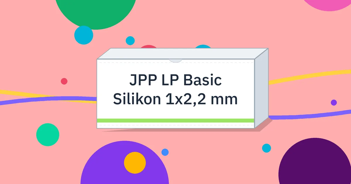 Symbolbild: Packung mit der Aufschrift JPP LP Basic Silikon 1x2,2 mm (PZN 17588629) – Verfügbarkeit und Bezug in Apotheken in Frankfurt am Main