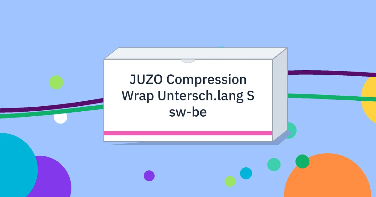 Symbolbild: Packung mit der Aufschrift JUZO Compression Wrap Untersch.lang S sw-be (PZN 13580571) – Verfügbarkeit und Bezug in Apotheken in Frankfurt am Main