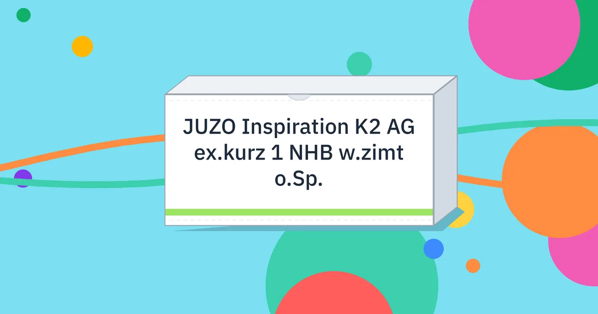 Symbolbild: Packung mit der Aufschrift JUZO Inspiration K2 AG ex.kurz 1 NHB w.zimt o.Sp. (PZN 14951058) – Verfügbarkeit und Bezug in Apotheken in Frankfurt am Main