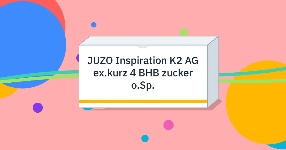 Symbolbild: Packung mit der Aufschrift JUZO Inspiration K2 AG ex.kurz 4 BHB zucker o.Sp. (PZN 14835866) – Verfügbarkeit und Bezug in Apotheken in Frankfurt am Main