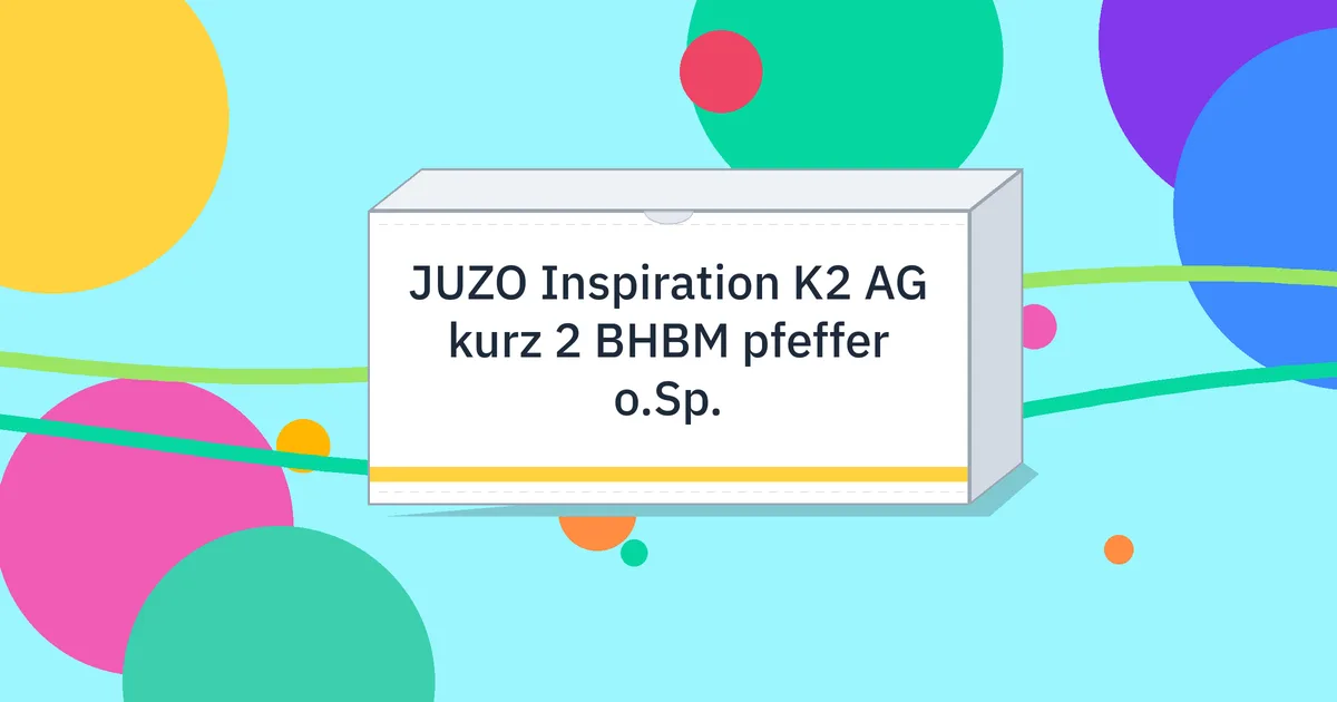 Symbolbild: Packung mit der Aufschrift JUZO Inspiration K2 AG kurz 2 BHBM pfeffer o.Sp. (PZN 14877149) – Verfügbarkeit und Bezug in Apotheken in Frankfurt am Main