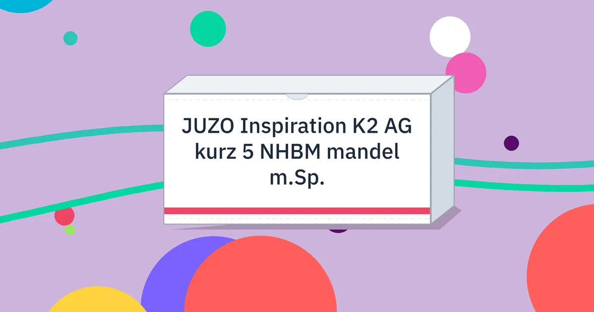 Symbolbild: Packung mit der Aufschrift JUZO Inspiration K2 AG kurz 5 NHBM mandel m.Sp. (PZN 14922950) – Verfügbarkeit und Bezug in Apotheken in Frankfurt am Main