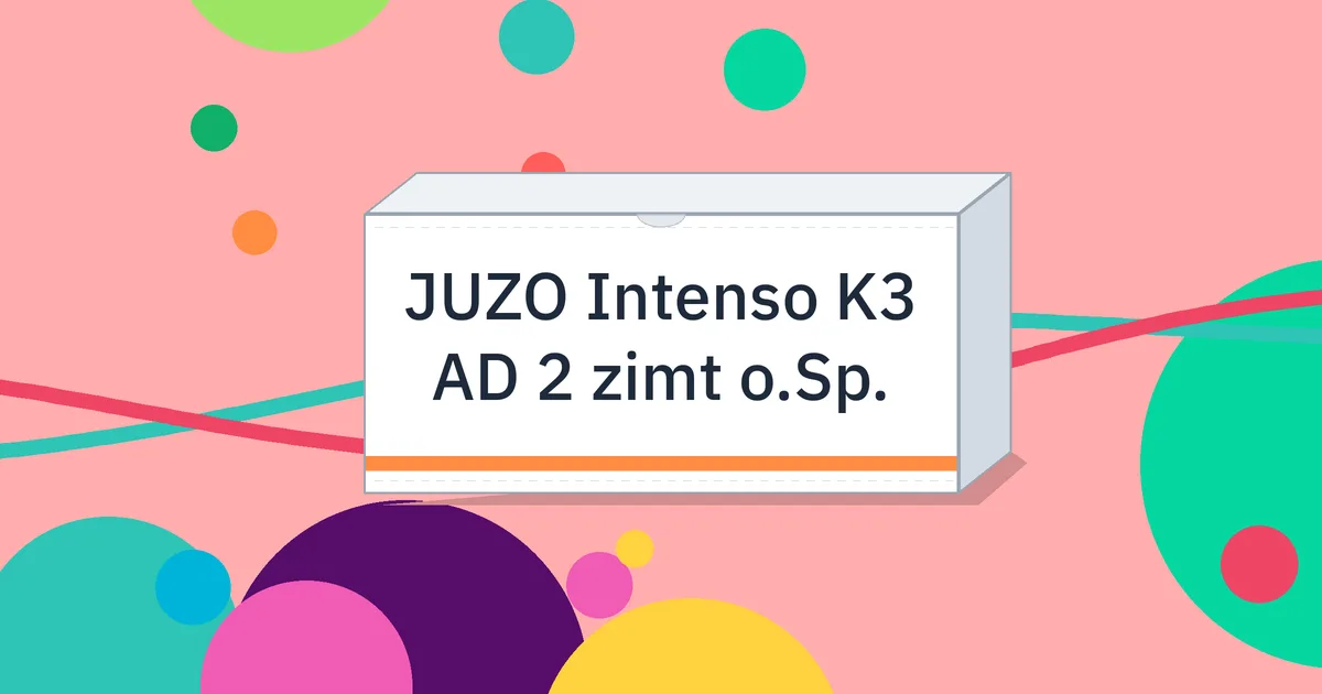 Symbolbild: Packung mit der Aufschrift JUZO Intenso K3 AD 2 zimt o.Sp. (PZN 18637844) – Verfügbarkeit und Bezug in Apotheken in Frankfurt am Main