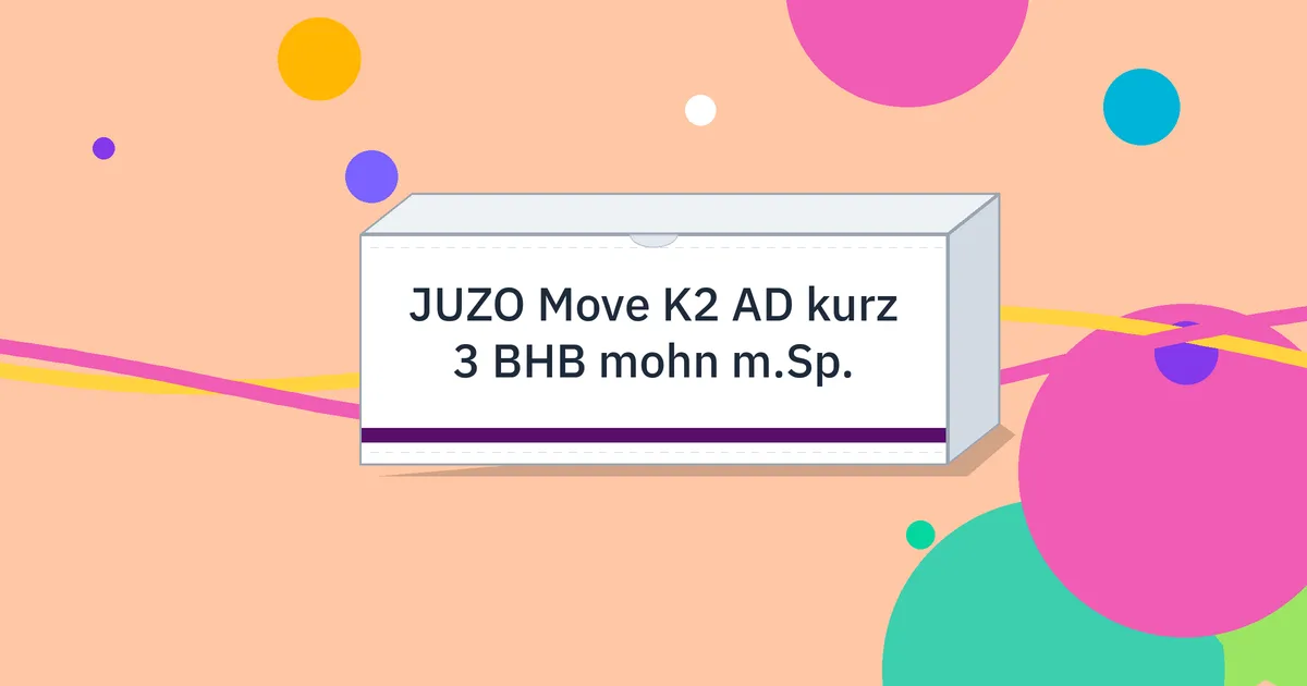 Symbolbild: Packung mit der Aufschrift JUZO Move K2 AD kurz 3 BHB mohn m.Sp. (PZN 18540688) – Verfügbarkeit und Bezug in Apotheken in Frankfurt am Main