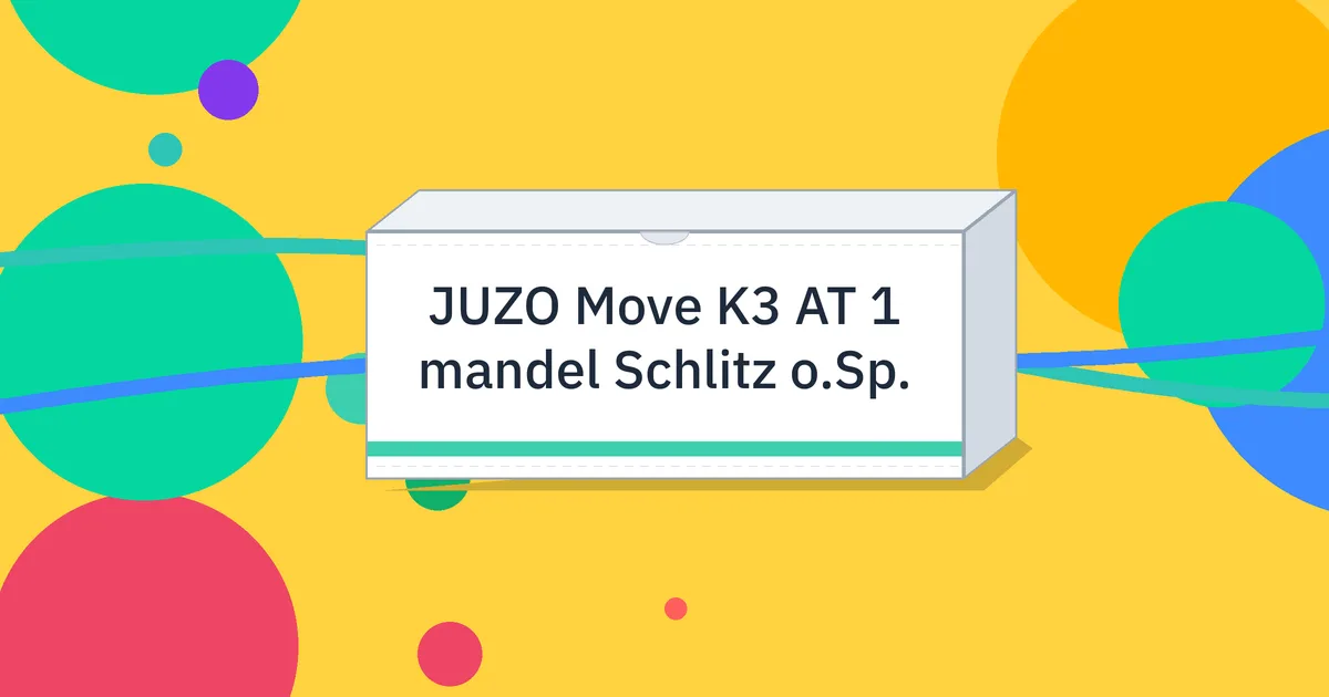 Symbolbild: Packung mit der Aufschrift JUZO Move K3 AT 1 mandel Schlitz o.Sp. (PZN 20679614) – Verfügbarkeit und Bezug in Apotheken in Frankfurt am Main