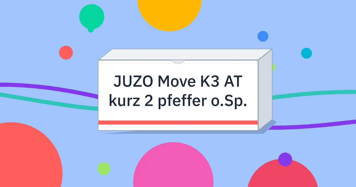 Symbolbild: Packung mit der Aufschrift JUZO Move K3 AT kurz 2 pfeffer o.Sp. (PZN 20684503) – Verfügbarkeit und Bezug in Apotheken in Frankfurt am Main