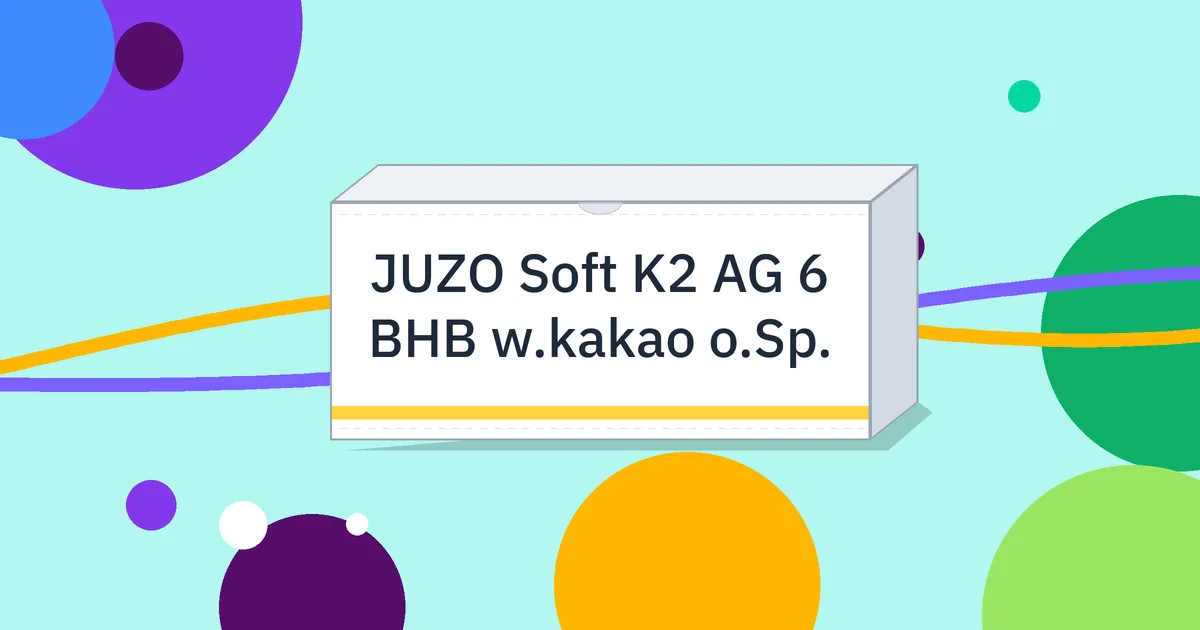 Symbolbild: Packung mit der Aufschrift JUZO Soft K2 AG 6 BHB w.kakao o.Sp. (PZN 14841766) – Verfügbarkeit und Bezug in Apotheken in Frankfurt am Main