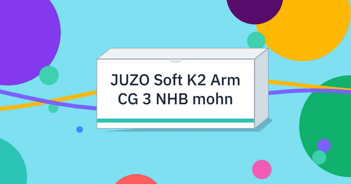 Symbolbild: Packung mit der Aufschrift JUZO Soft K2 Arm CG 3 NHB mohn (PZN 15511031) – Verfügbarkeit und Bezug in Apotheken in Frankfurt am Main