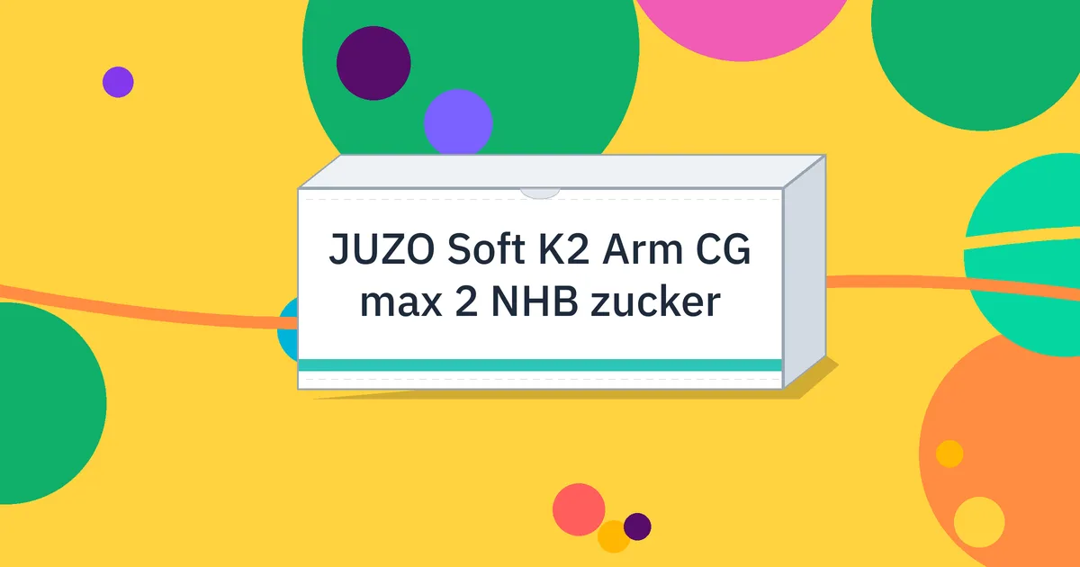 Symbolbild: Packung mit der Aufschrift JUZO Soft K2 Arm CG max 2 NHB zucker (PZN 15512415) – Verfügbarkeit und Bezug in Apotheken in Frankfurt am Main