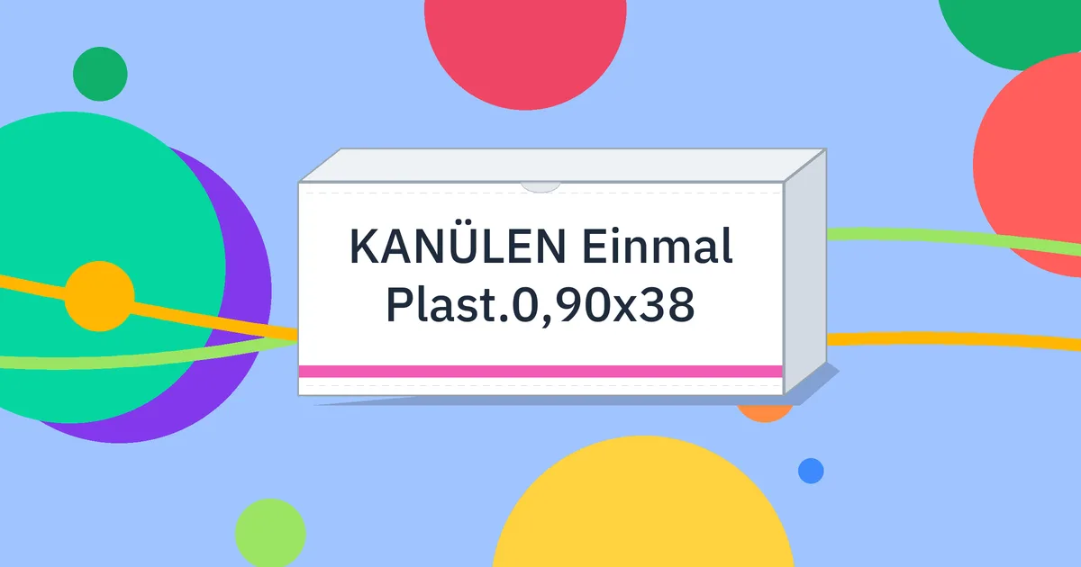 Symbolbild: Packung mit der Aufschrift KANÜLEN Einmal Plast.0,90x38 (PZN 01964148) – Verfügbarkeit und Bezug in Apotheken in Frankfurt am Main