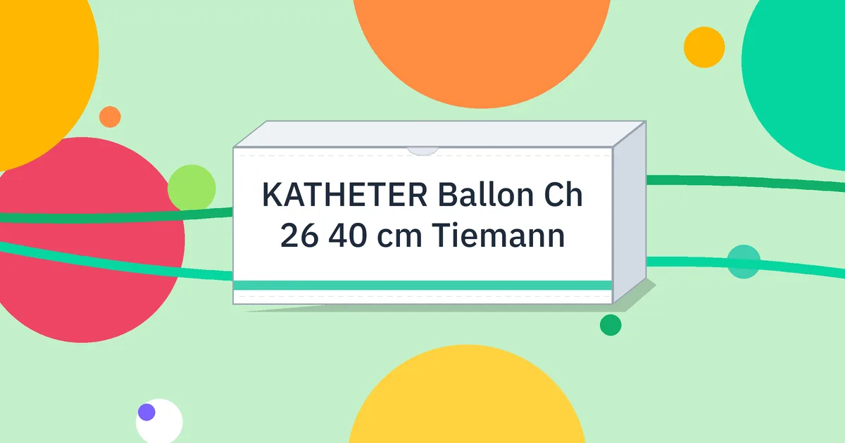 Symbolbild: Packung mit der Aufschrift KATHETER Ballon Ch 26 40 cm Tiemann (PZN 01966041) – Verfügbarkeit und Bezug in Apotheken in Frankfurt am Main