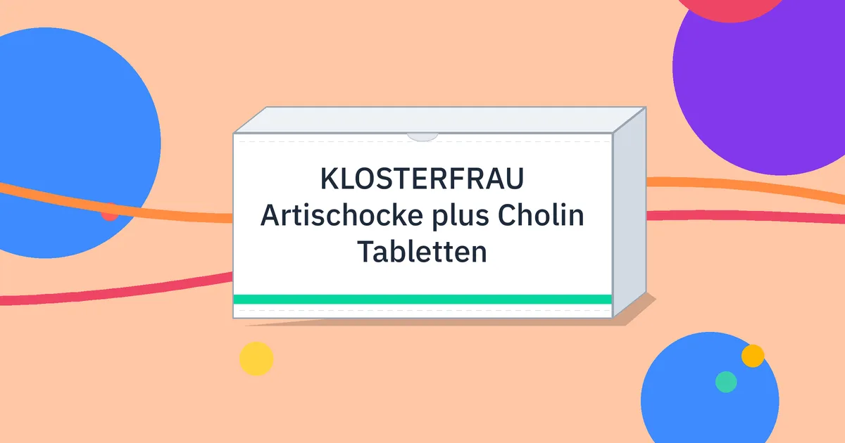Symbolbild: Packung mit der Aufschrift KLOSTERFRAU Artischocke plus Cholin Tabletten (PZN 00088905) – Verfügbarkeit und Bezug in Apotheken in Frankfurt am Main