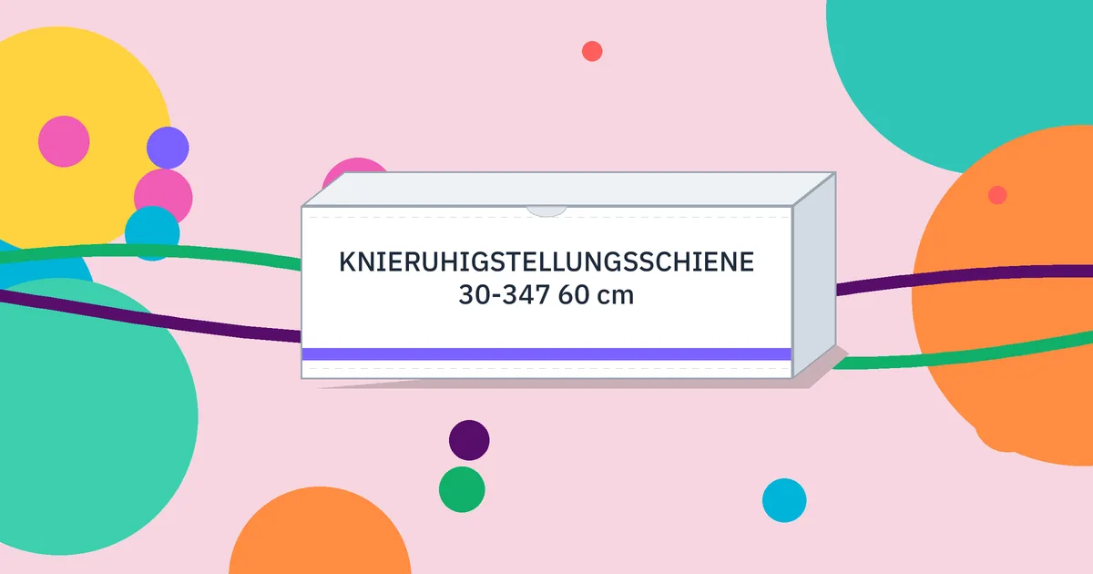 Symbolbild: Packung mit der Aufschrift KNIERUHIGSTELLUNGSSCHIENE 30-347 60 cm (PZN 10167557) – Verfügbarkeit und Bezug in Apotheken in Frankfurt am Main