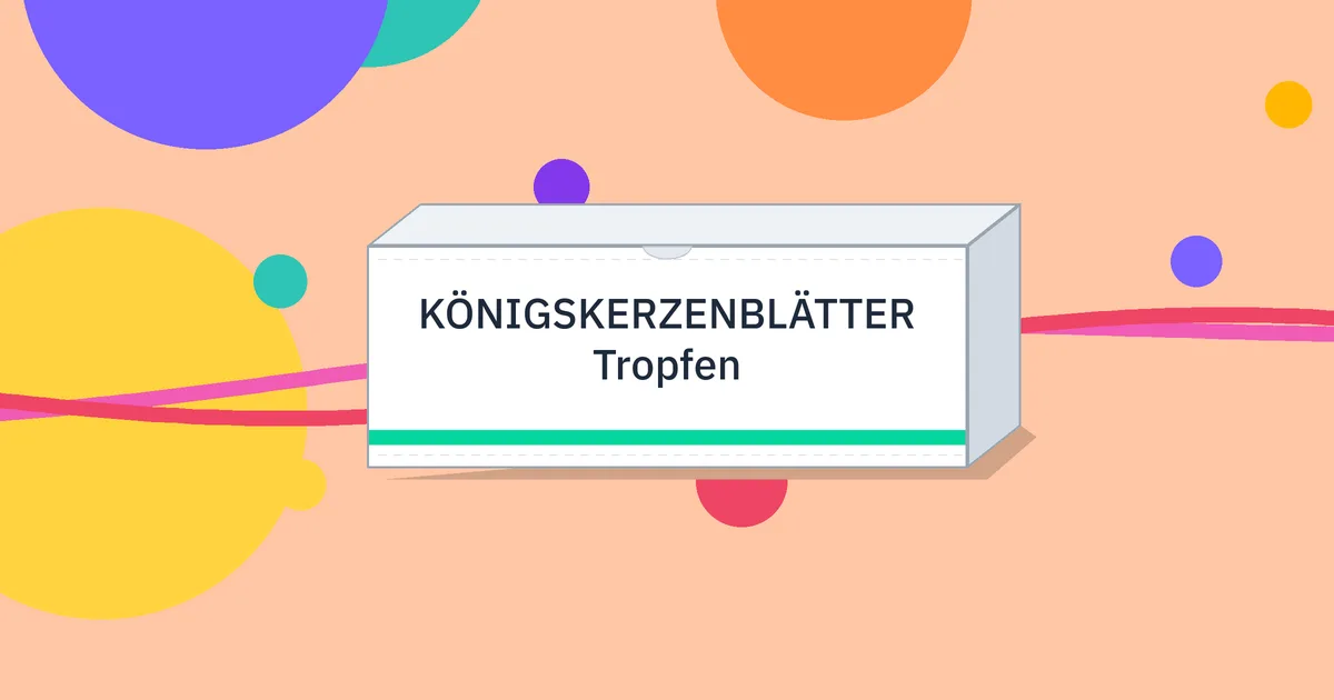 Symbolbild: Packung mit der Aufschrift KÖNIGSKERZENBLÄTTER Tropfen (PZN 17377312) – Verfügbarkeit und Bezug in Apotheken in Frankfurt am Main