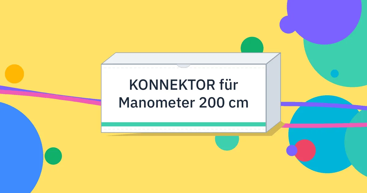 Symbolbild: Packung mit der Aufschrift KONNEKTOR für Manometer 200 cm (PZN 04481953) – Verfügbarkeit und Bezug in Apotheken in Frankfurt am Main