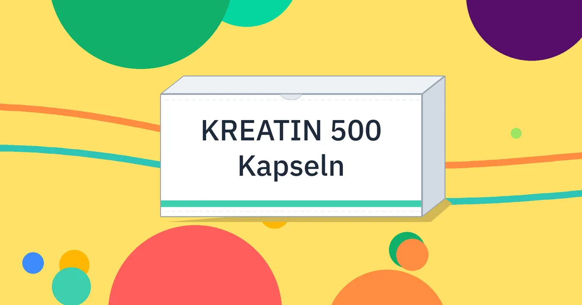 Symbolbild: Packung mit der Aufschrift KREATIN 500 Kapseln (PZN 07749445) – Verfügbarkeit und Bezug in Apotheken in Frankfurt am Main
