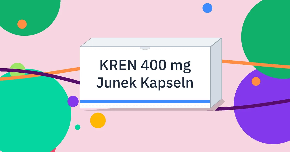 Symbolbild: Packung mit der Aufschrift KREN 400 mg Junek Kapseln (PZN 00139347) – Verfügbarkeit und Bezug in Apotheken in Frankfurt am Main