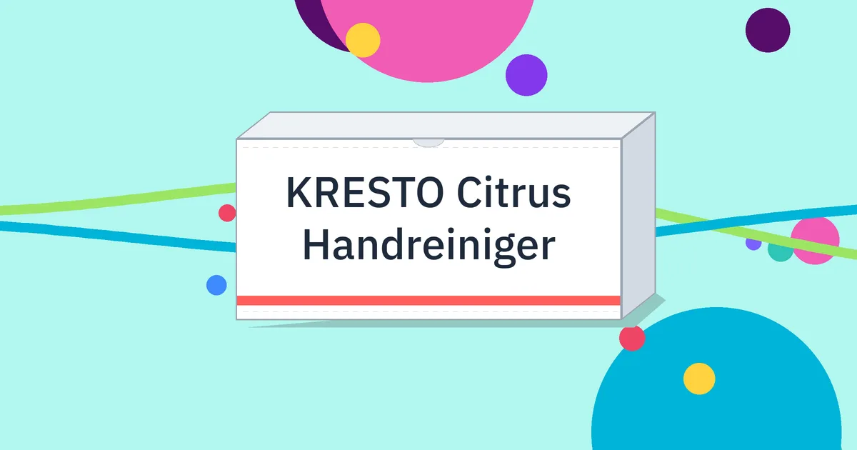Symbolbild: Packung mit der Aufschrift KRESTO Citrus Handreiniger (PZN 11686532) – Verfügbarkeit und Bezug in Apotheken in Frankfurt am Main