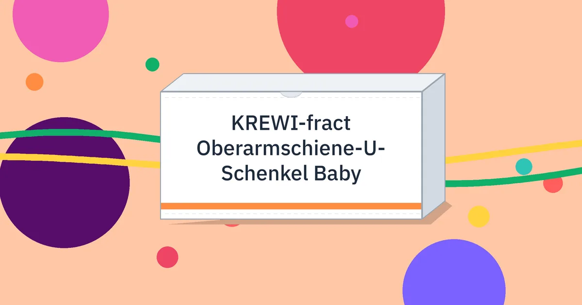 Symbolbild: Packung mit der Aufschrift KREWI-fract Oberarmschiene-U-Schenkel Baby (PZN 17300746) – Verfügbarkeit und Bezug in Apotheken in Frankfurt am Main