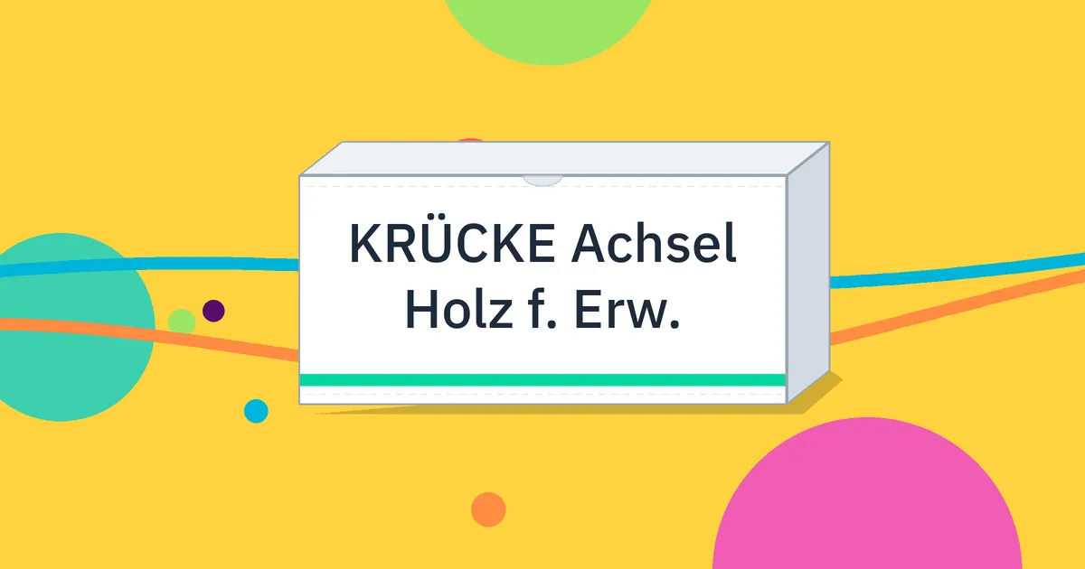 Symbolbild: Packung mit der Aufschrift KRÜCKE Achsel Holz f. Erw. (PZN 01966319) – Verfügbarkeit und Bezug in Apotheken in Frankfurt am Main