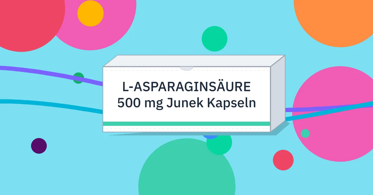 Symbolbild: Packung mit der Aufschrift L-ASPARAGINSÄURE 500 mg Junek Kapseln (PZN 00132279) – Verfügbarkeit und Bezug in Apotheken in Frankfurt am Main