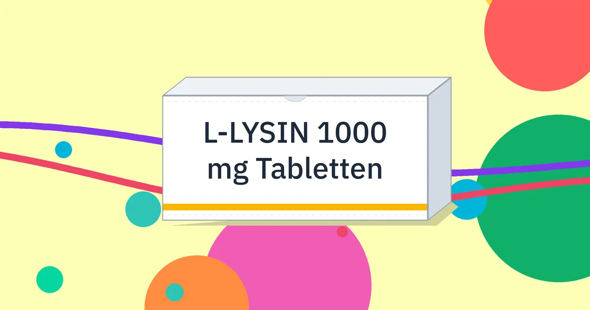 Symbolbild: Packung mit der Aufschrift L-LYSIN 1000 mg Tabletten (PZN 16792902) – Verfügbarkeit und Bezug in Apotheken in Frankfurt am Main