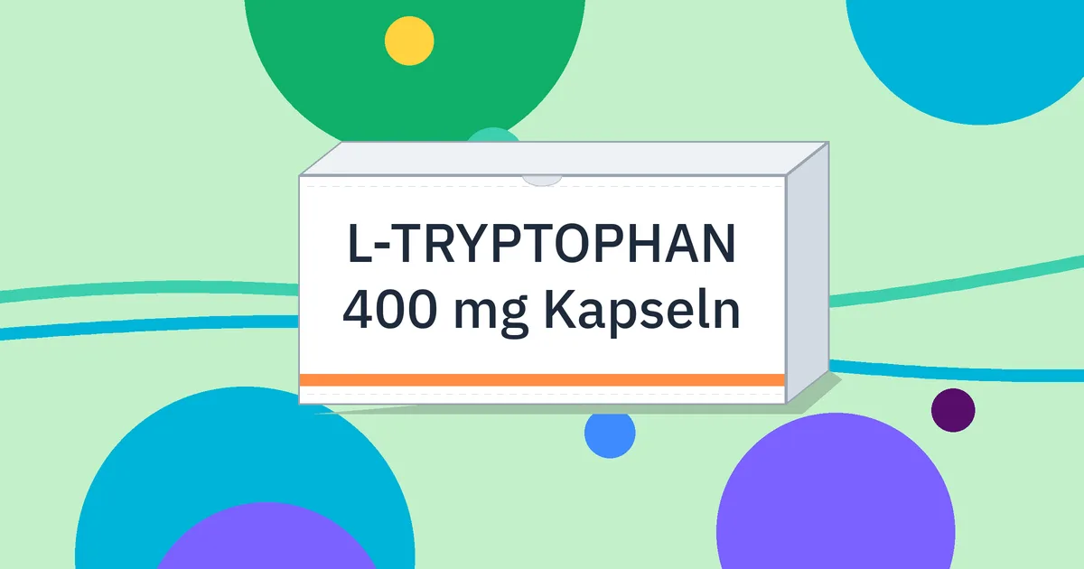 Symbolbild: Packung mit der Aufschrift L-TRYPTOPHAN 400 mg Kapseln (PZN 15738177) – Verfügbarkeit und Bezug in Apotheken in Frankfurt am Main