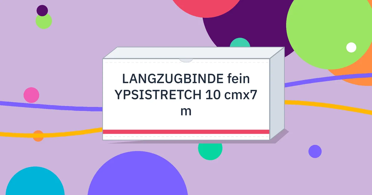 Symbolbild: Packung mit der Aufschrift LANGZUGBINDE fein YPSISTRETCH 10 cmx7 m (PZN 03989299) – Verfügbarkeit und Bezug in Apotheken in Frankfurt am Main