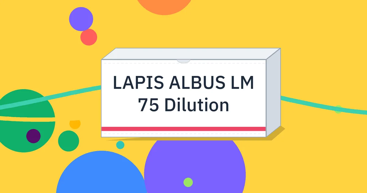 Symbolbild: Packung mit der Aufschrift LAPIS ALBUS LM 75 Dilution (PZN 13523403) – Verfügbarkeit und Bezug in Apotheken in Frankfurt am Main