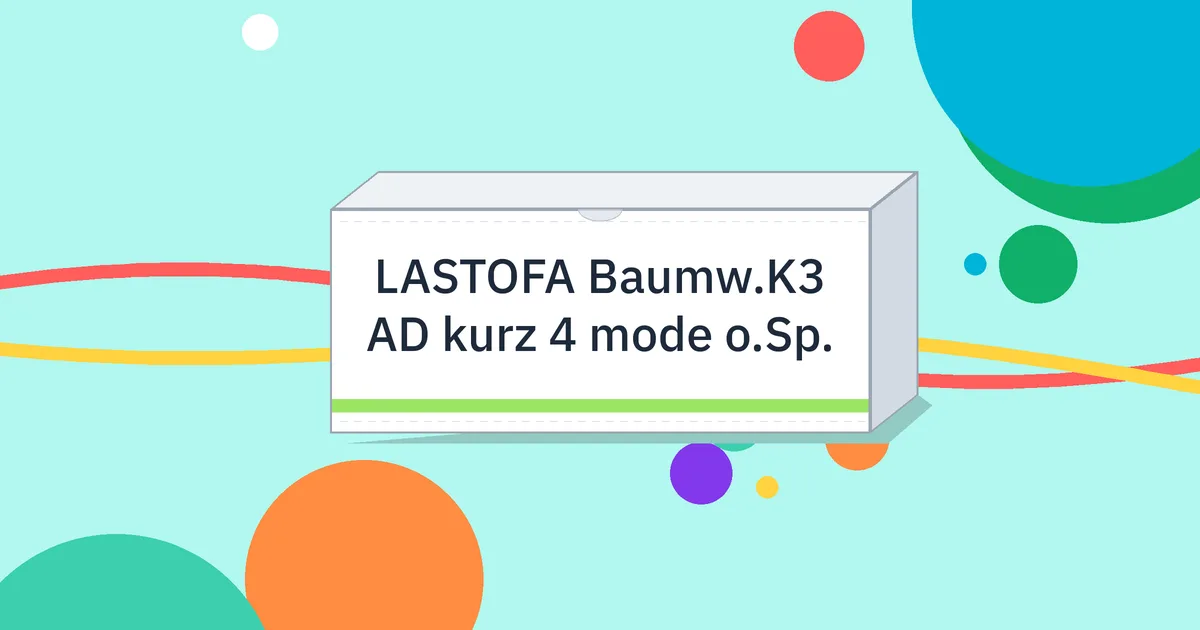 Symbolbild: Packung mit der Aufschrift LASTOFA Baumw.K3 AD kurz 4 mode o.Sp. (PZN 01953943) – Verfügbarkeit und Bezug in Apotheken in Frankfurt am Main