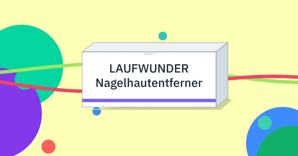 Symbolbild: Packung mit der Aufschrift LAUFWUNDER Nagelhautentferner (PZN 11193396) – Verfügbarkeit und Bezug in Apotheken in Frankfurt am Main