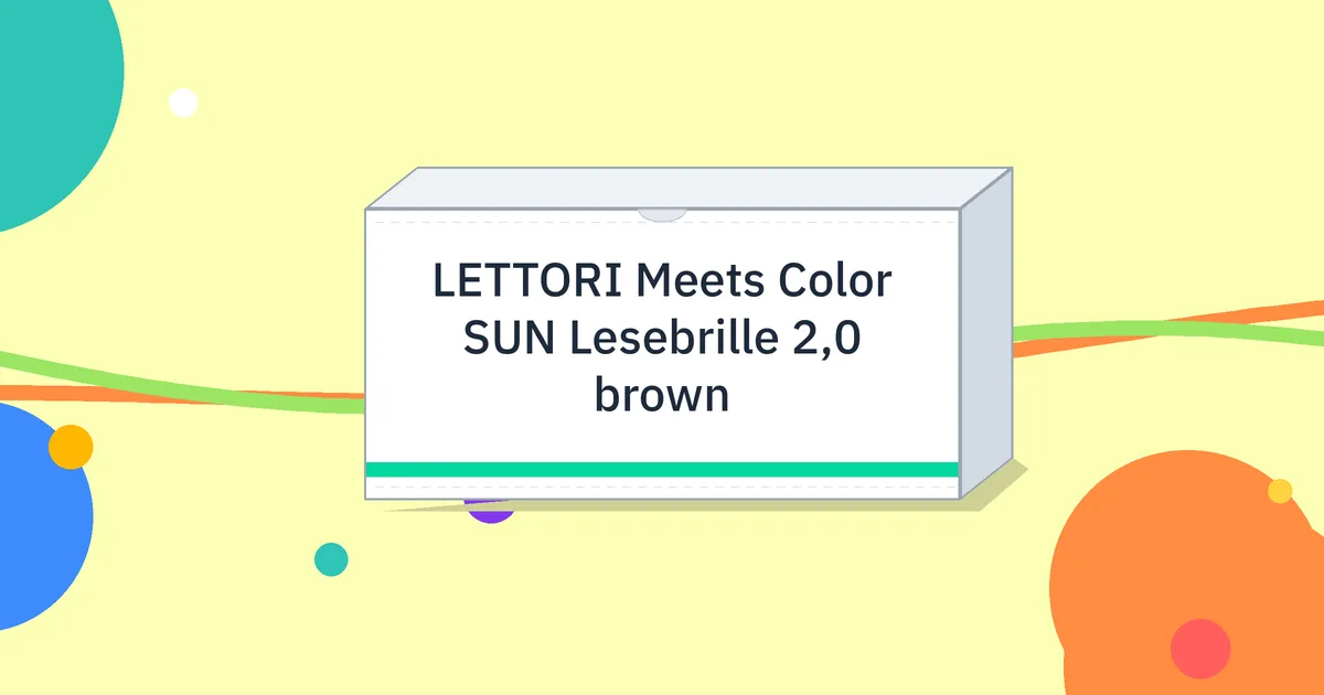 Symbolbild: Packung mit der Aufschrift LETTORI Meets Color SUN Lesebrille 2,0 brown (PZN 11162792) – Verfügbarkeit und Bezug in Apotheken in Frankfurt am Main