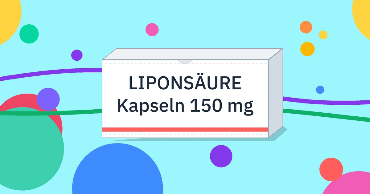 Symbolbild: Packung mit der Aufschrift LIPONSÄURE Kapseln 150 mg (PZN 00694379) – Verfügbarkeit und Bezug in Apotheken in Frankfurt am Main