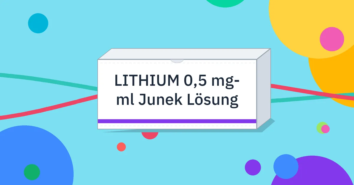 Symbolbild: Packung mit der Aufschrift LITHIUM 0,5 mg-ml Junek Lösung (PZN 20347792) – Verfügbarkeit und Bezug in Apotheken in Frankfurt am Main