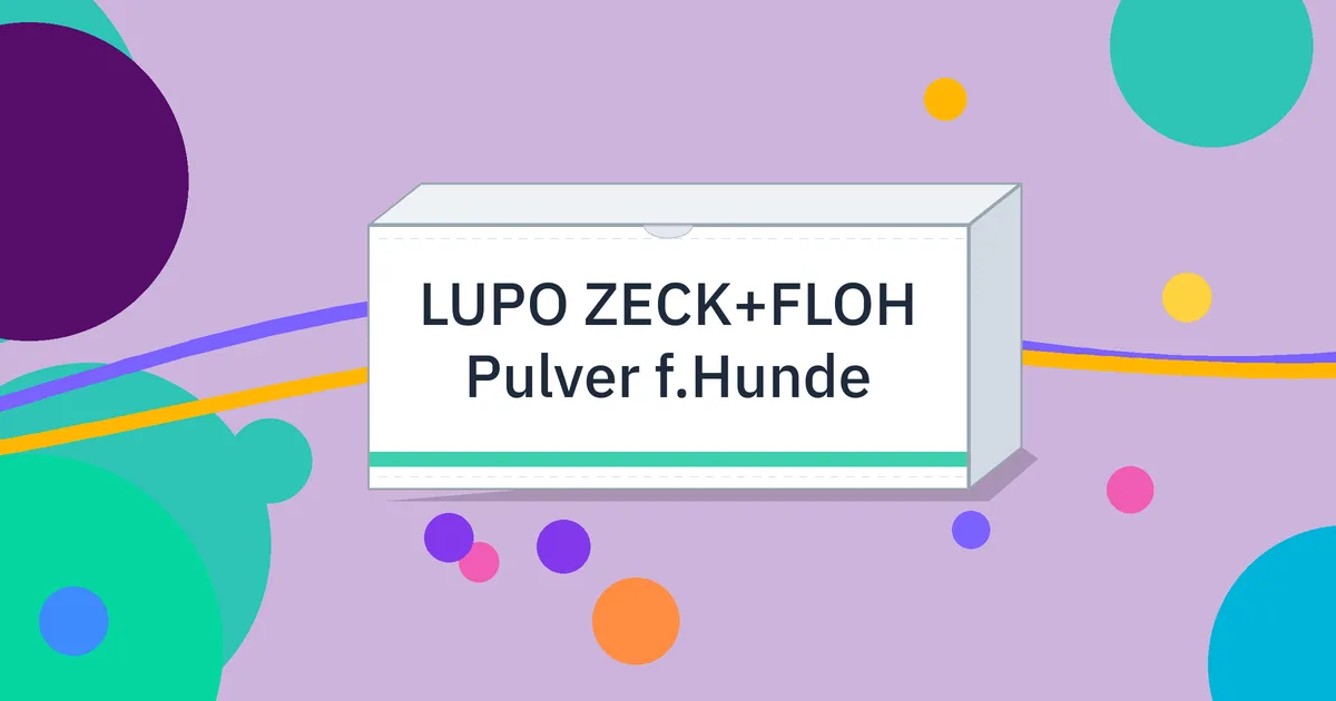Symbolbild: Packung mit der Aufschrift LUPO ZECK+FLOH Pulver f.Hunde (PZN 19252394) – Verfügbarkeit und Bezug in Apotheken in Frankfurt am Main