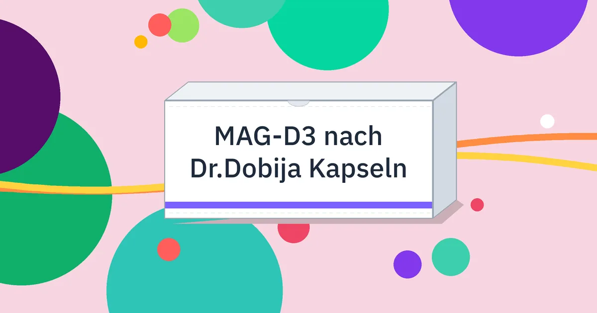 Symbolbild: Packung mit der Aufschrift MAG-D3 nach Dr.Dobija Kapseln (PZN 19521003) – Verfügbarkeit und Bezug in Apotheken in Frankfurt am Main