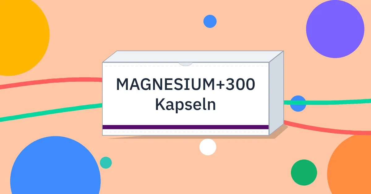 Symbolbild: Packung mit der Aufschrift MAGNESIUM+300 Kapseln (PZN 11157874) – Verfügbarkeit und Bezug in Apotheken in Frankfurt am Main