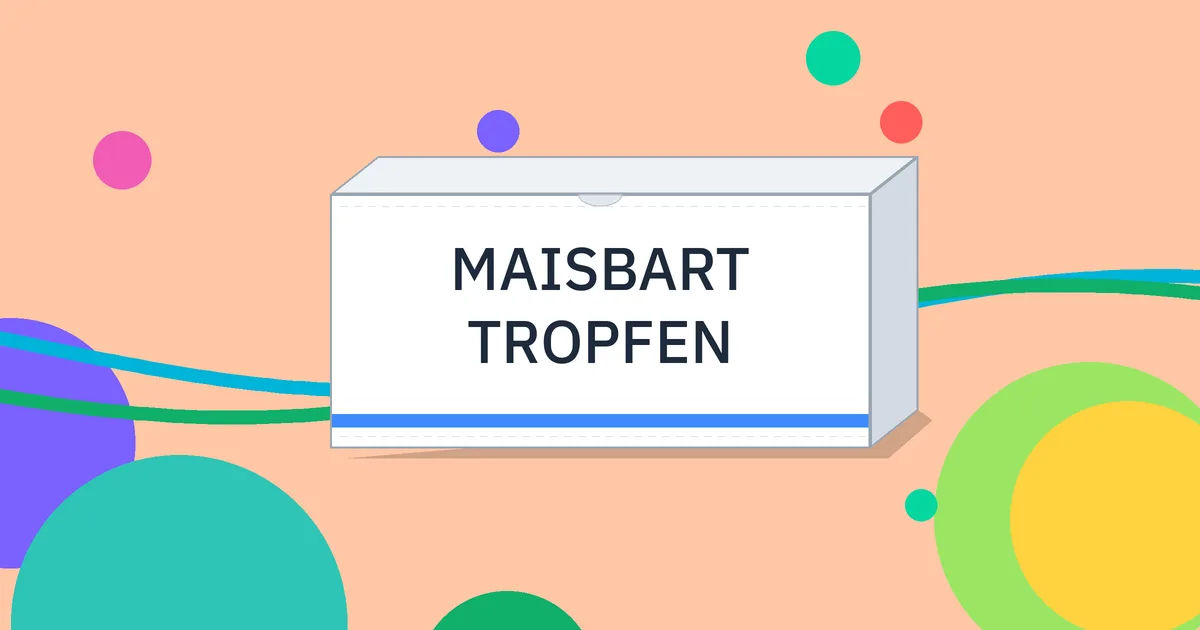 Symbolbild: Packung mit der Aufschrift MAISBART TROPFEN (PZN 11866990) – Verfügbarkeit und Bezug in Apotheken in Frankfurt am Main
