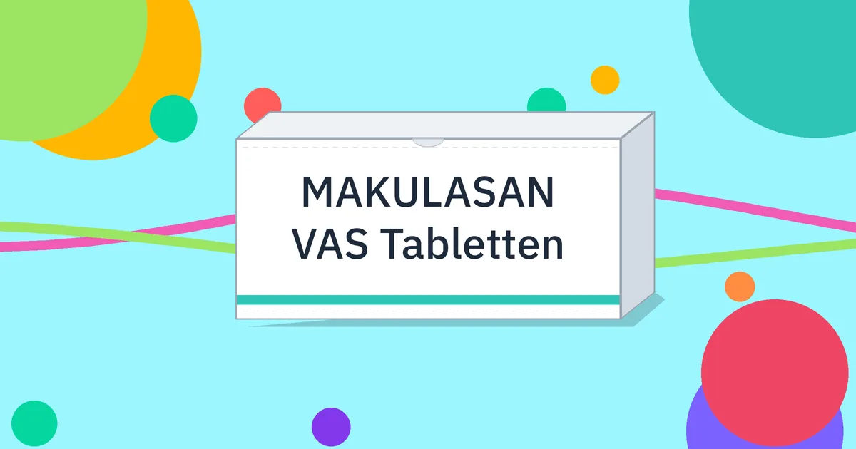 Symbolbild: Packung mit der Aufschrift MAKULASAN VAS Tabletten (PZN 12442619) – Verfügbarkeit und Bezug in Apotheken in Frankfurt am Main