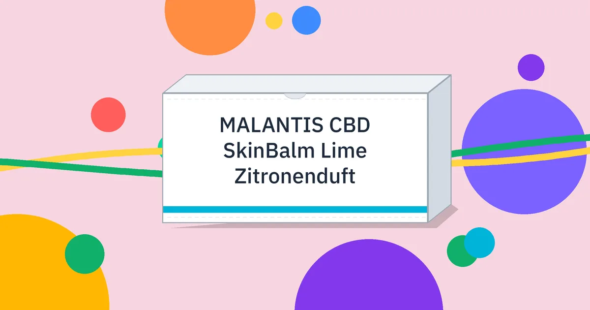 Symbolbild: Packung mit der Aufschrift MALANTIS CBD SkinBalm Lime Zitronenduft (PZN 18221316) – Verfügbarkeit und Bezug in Apotheken in Frankfurt am Main