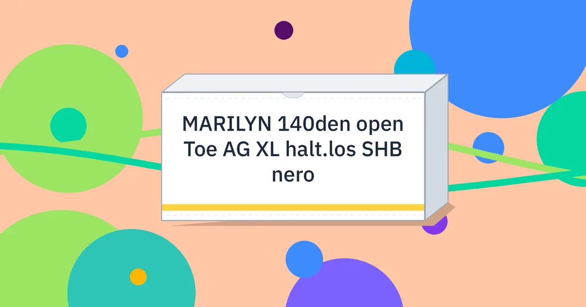 Symbolbild: Packung mit der Aufschrift MARILYN 140den open Toe AG XL halt.los SHB nero (PZN 16187839) – Verfügbarkeit und Bezug in Apotheken in Frankfurt am Main