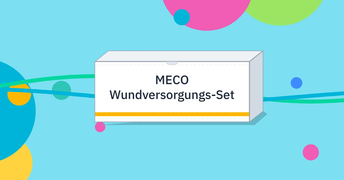 Symbolbild: Packung mit der Aufschrift MECO Wundversorgungs-Set (PZN 17522665) – Verfügbarkeit und Bezug in Apotheken in Frankfurt am Main