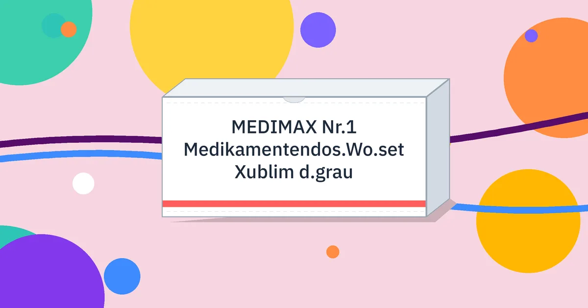 Symbolbild: Packung mit der Aufschrift MEDIMAX Nr.1 Medikamentendos.Wo.set Xublim d.grau (PZN 14217134) – Verfügbarkeit und Bezug in Apotheken in Frankfurt am Main