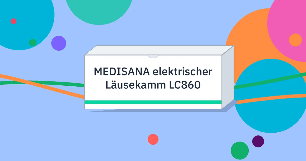 Symbolbild: Packung mit der Aufschrift MEDISANA elektrischer Läusekamm LC860 (PZN 15299559) – Verfügbarkeit und Bezug in Apotheken in Frankfurt am Main