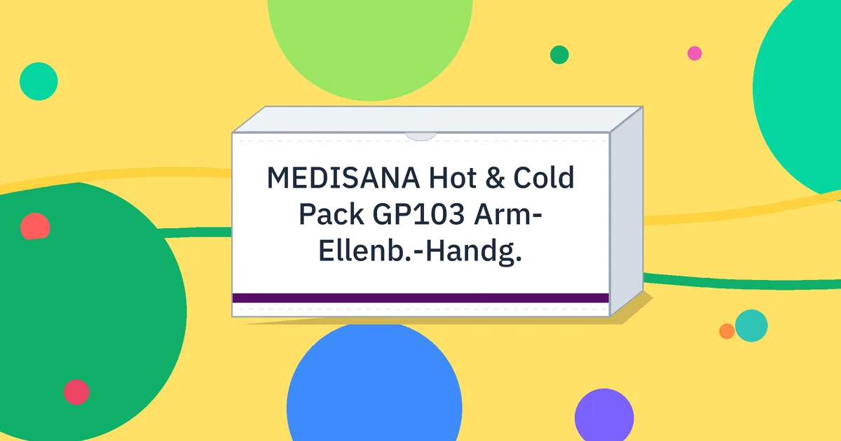 Symbolbild: Packung mit der Aufschrift MEDISANA Hot & Cold Pack GP103 Arm-Ellenb.-Handg. (PZN 20835014) – Verfügbarkeit und Bezug in Apotheken in Frankfurt am Main