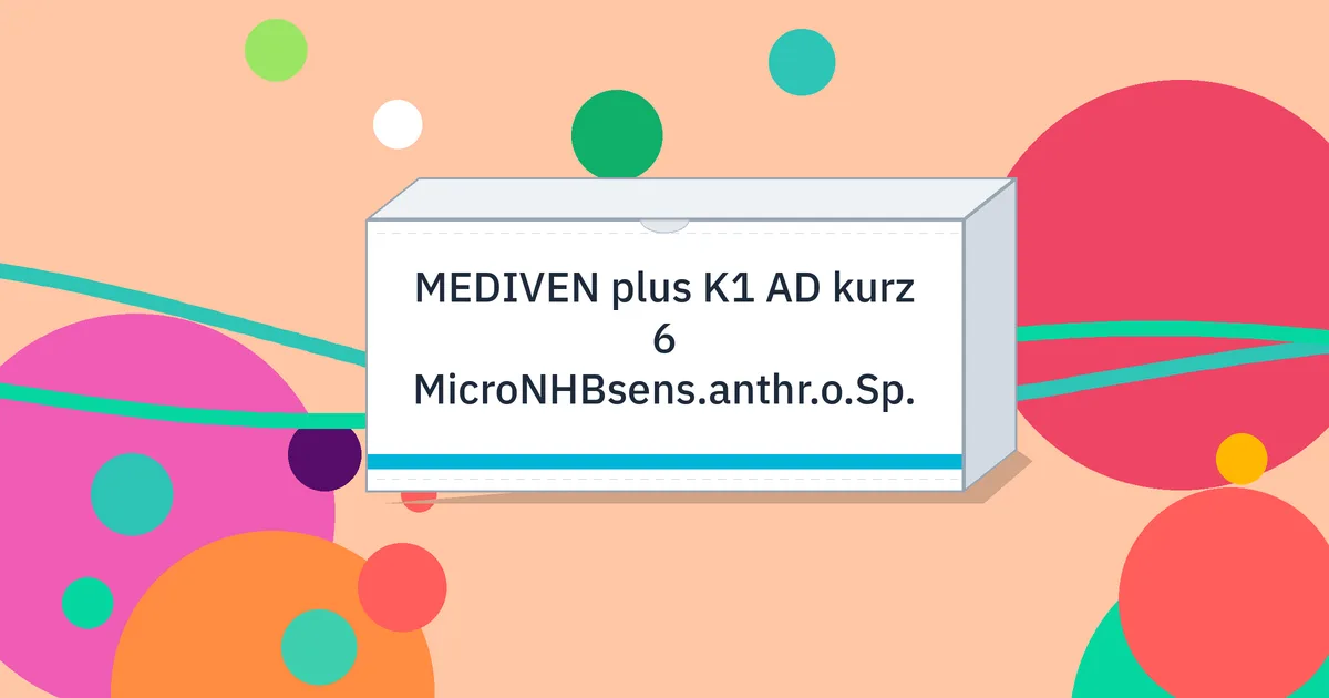 Symbolbild: Packung mit der Aufschrift MEDIVEN plus K1 AD kurz 6 MicroNHBsens.anthr.o.Sp. (PZN 15906226) – Verfügbarkeit und Bezug in Apotheken in Frankfurt am Main
