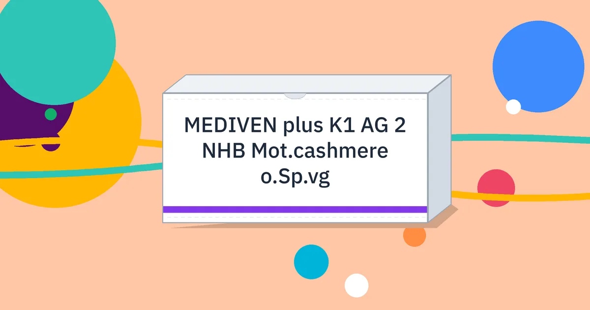 Symbolbild: Packung mit der Aufschrift MEDIVEN plus K1 AG 2 NHB Mot.cashmere o.Sp.vg (PZN 15915194) – Verfügbarkeit und Bezug in Apotheken in Frankfurt am Main